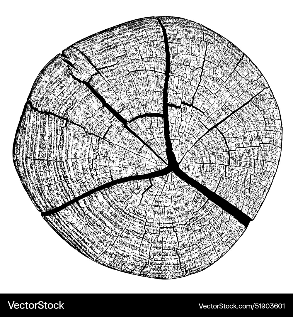 Wood texture cross section of tree rings Vector Image