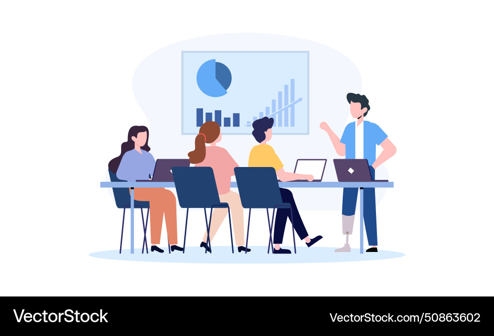 Business inclusive meeting with diversity concept Vector Image