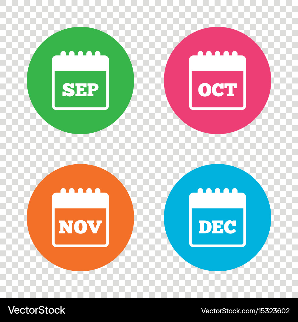 Calendar september november october december Vector Image