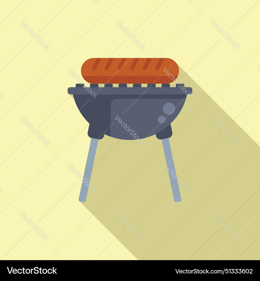 Cartoon barbecue grill with sausage Royalty Free Vector