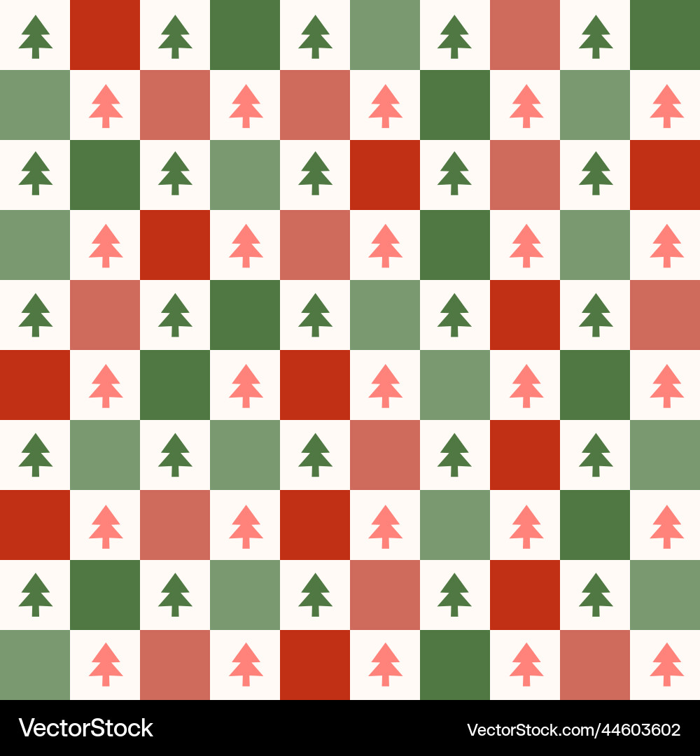 Cute retro vintage christmas checkerboard y2k Vector Image