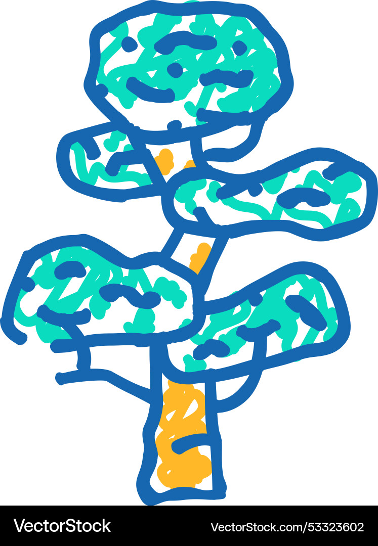 Ebony jungle amazon icon doodle Royalty Free Vector Image