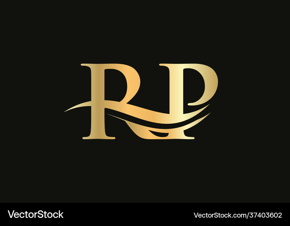 Elegant and stylish rp logo design Royalty Free Vector Image