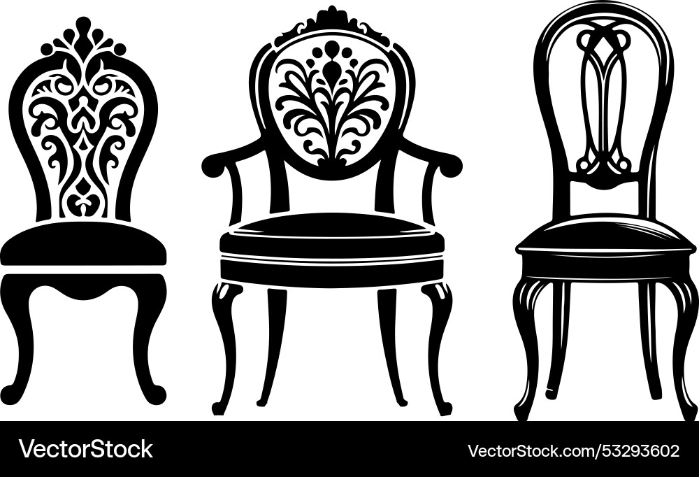 Elegant chair outlines on a clean canvas Vector Image