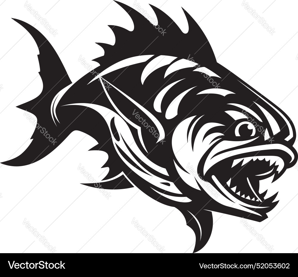 Exotic flora designing freshwater fish icons Vector Image