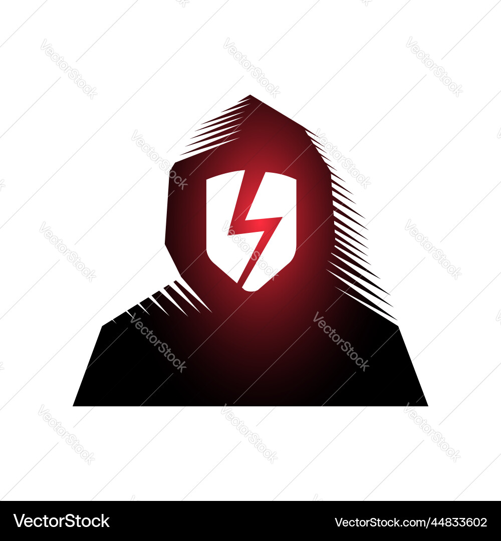 Hacked Hooded Figure - Cyber Threat Royalty Free Vector