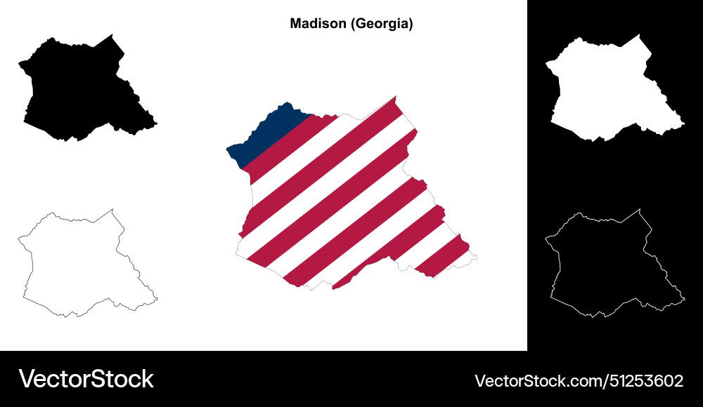 Madison outline map Royalty Free Vector Image - VectorStock