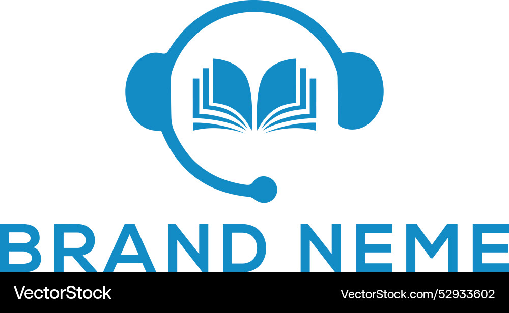 Music book logo design Royalty Free Vector Image