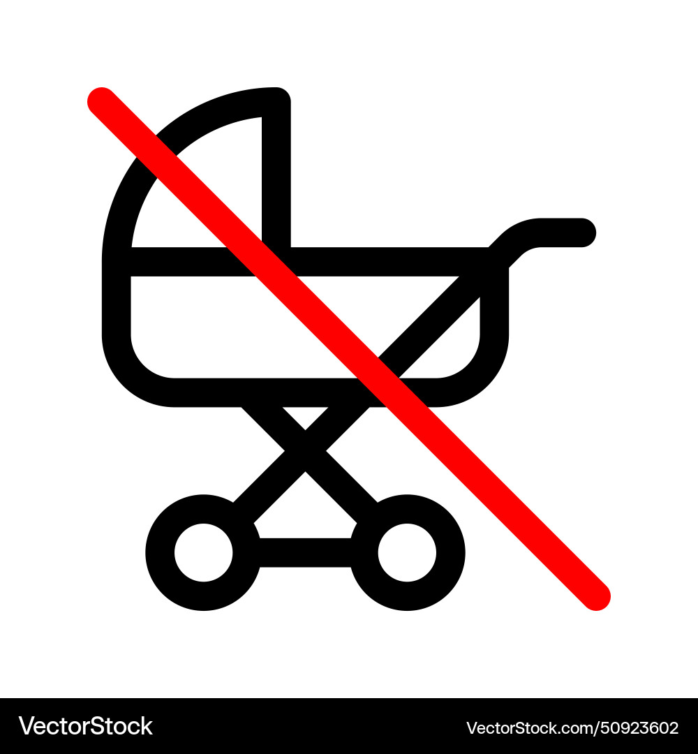 No baby stroller line icon graphics Royalty Free Vector
