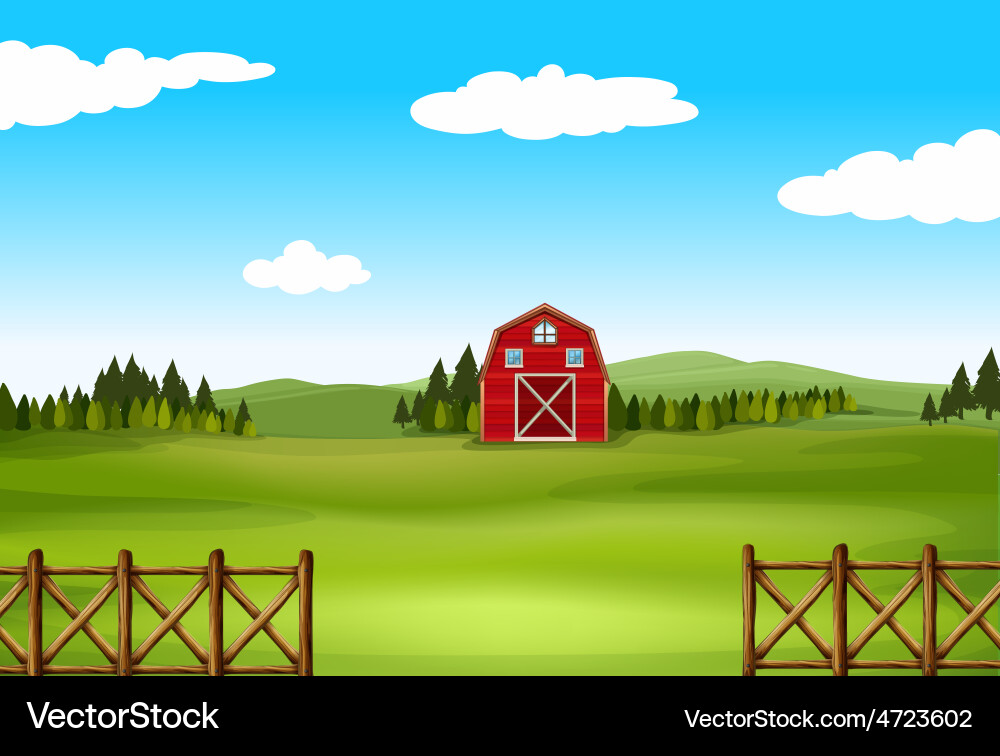 Rural Farm Scene Royalty Free Vector Image - VectorStock
