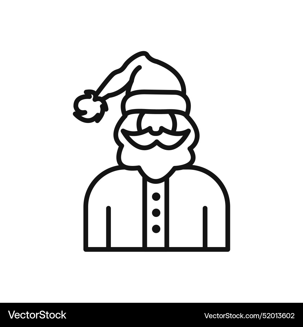 Santa claus icon black line art Royalty Free Vector Image