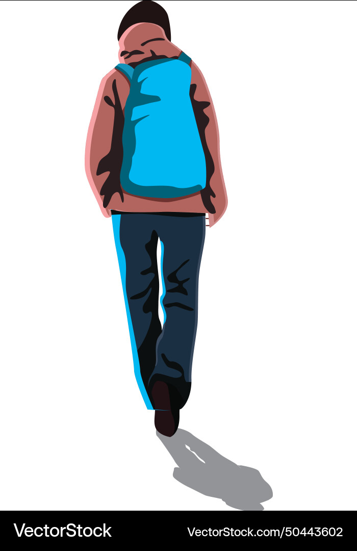 Travel alone man converted Royalty Free Vector Image