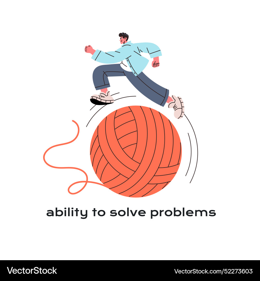 Ability to solve problems concept determined Vector Image