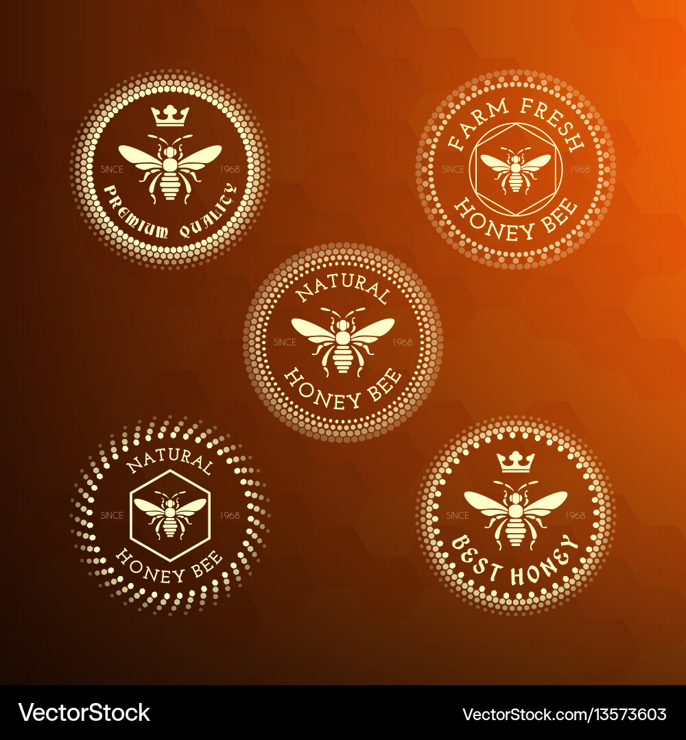 Bee label and badge Royalty Free Vector Image - VectorStock