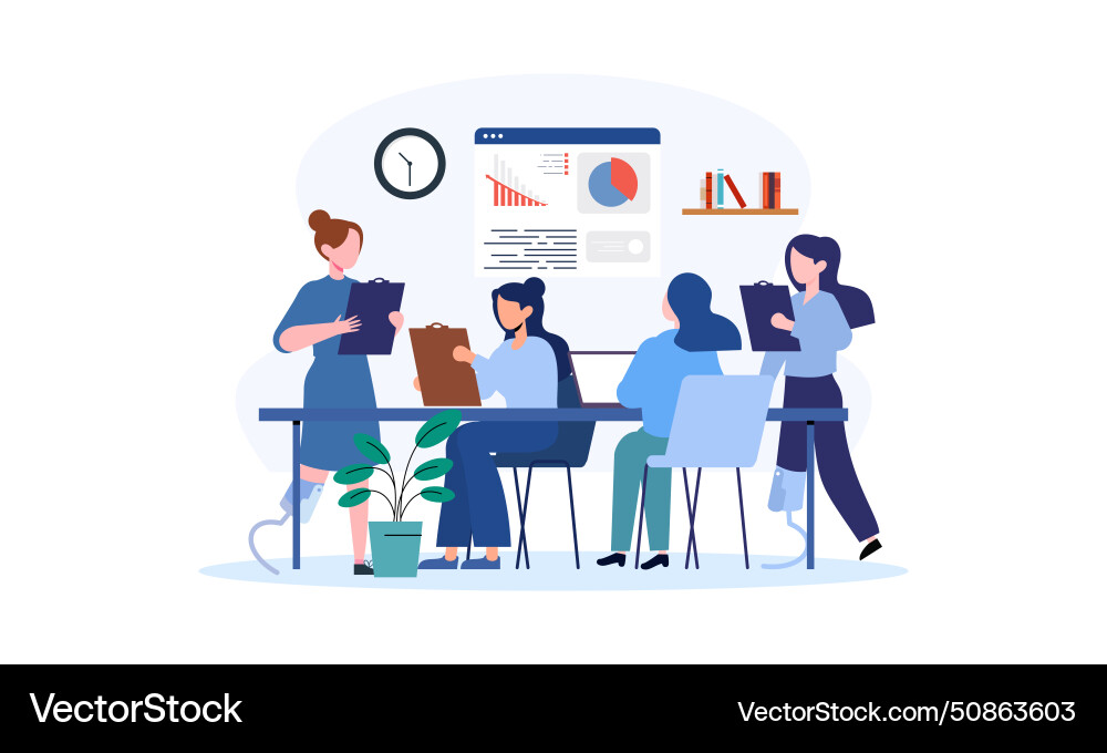 Business inclusive meeting with diversity concept Vector Image