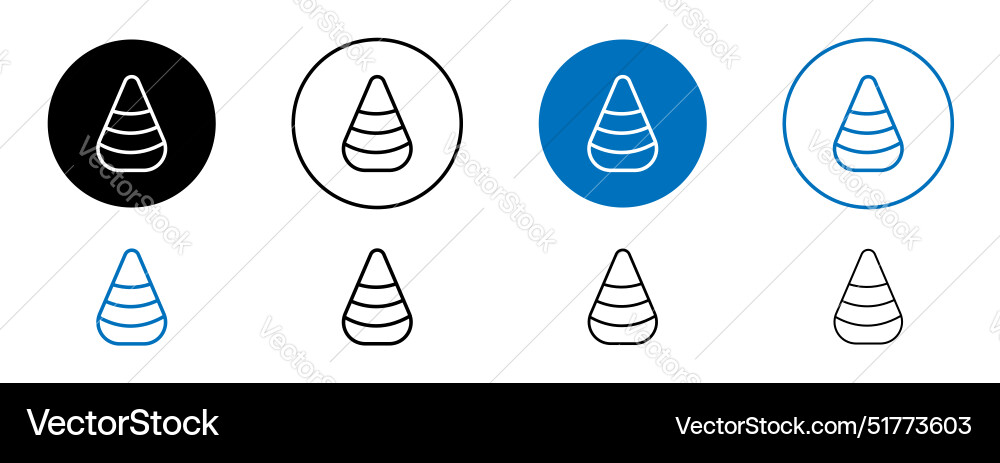 Candy corn line icon set Royalty Free Vector Image