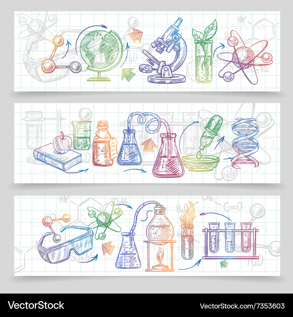 Chemistry banners set Royalty Free Vector Image