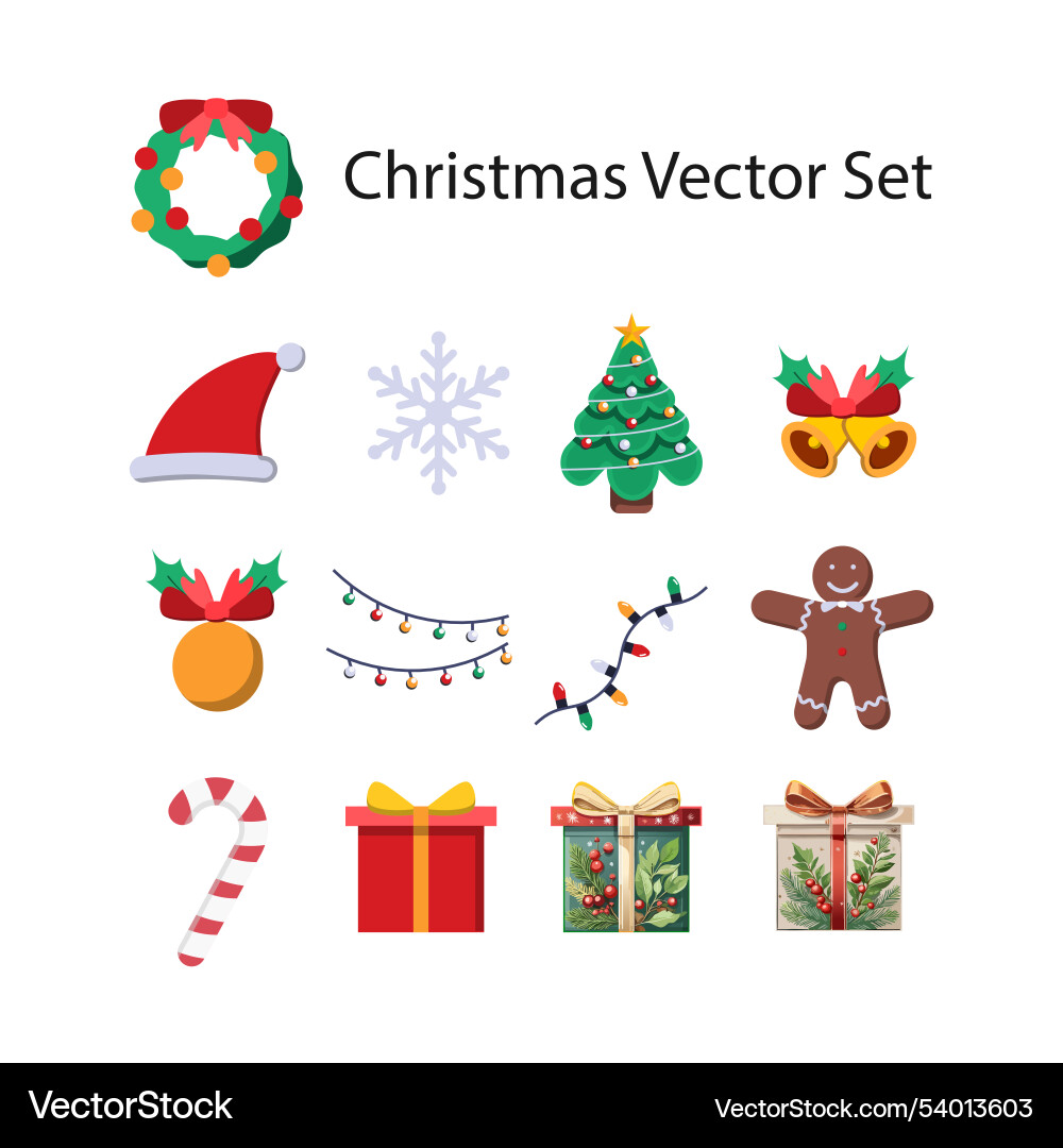 Christmas set eps isolated Royalty Free Vector Image