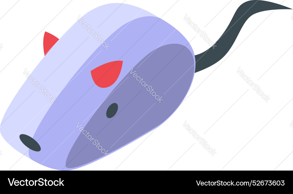 Computer mouse transforming into devilish rat Vector Image