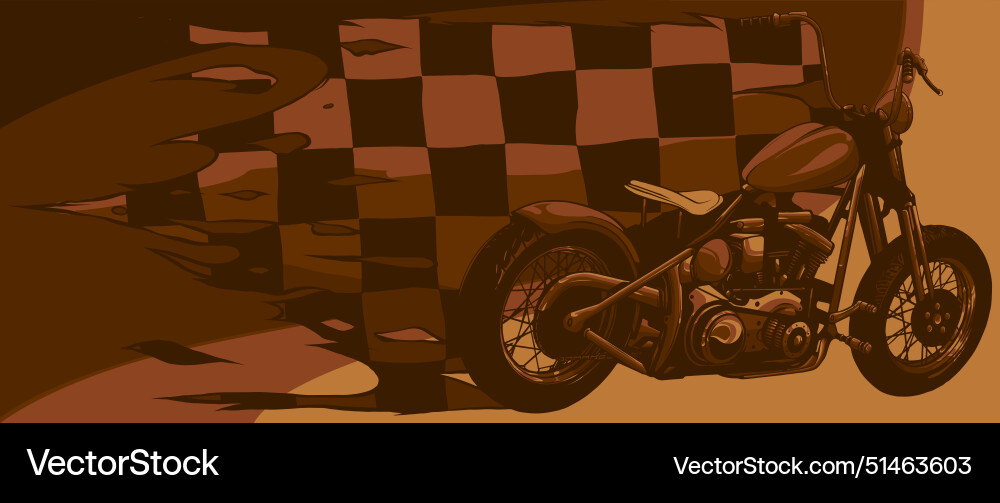 Custom bike with race flag Royalty Free Vector Image