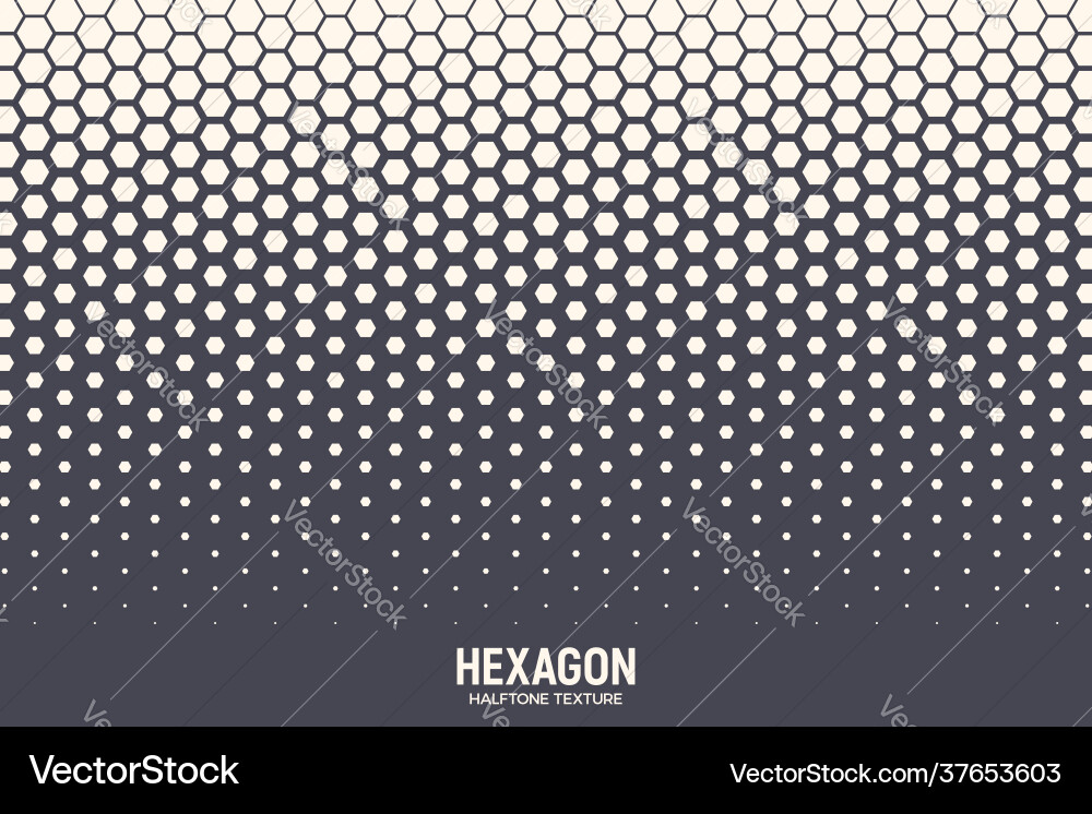 Hexagonal halftone texture geometric technology Vector Image