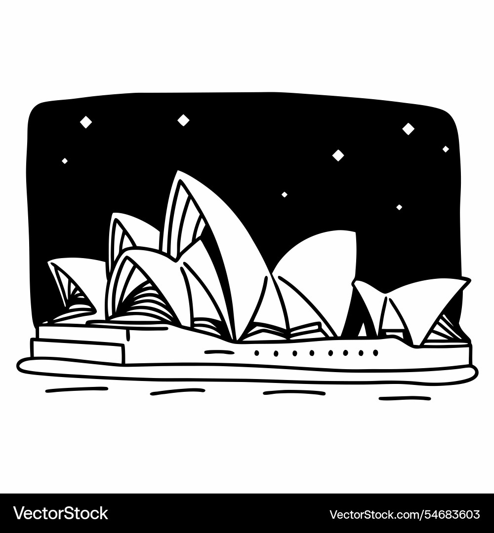 Iconic sydney opera house silhouette design Vector Image
