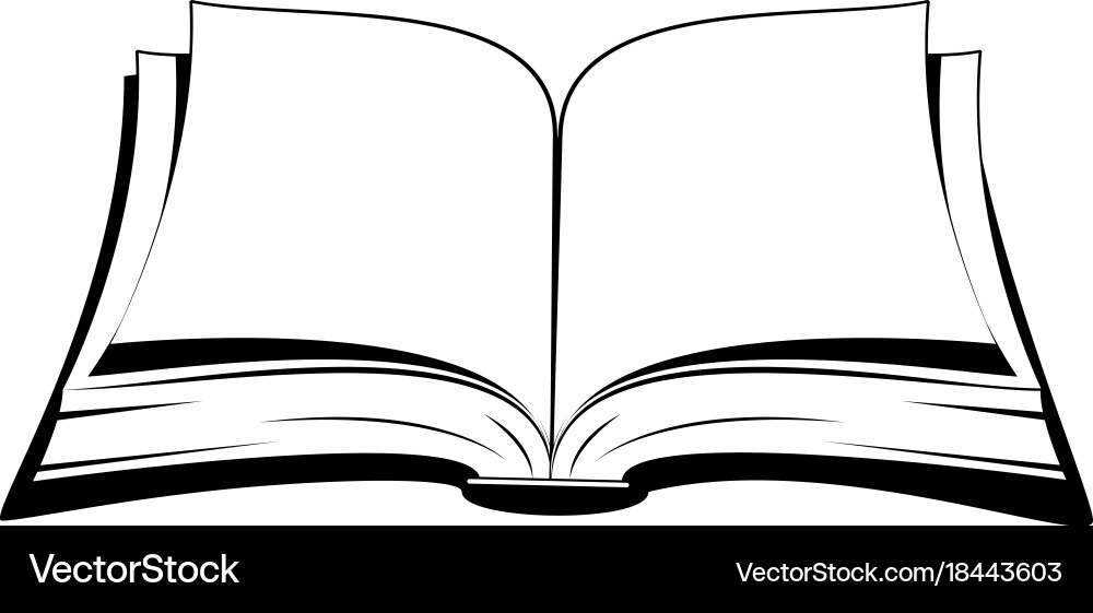 Open Boek Vector Creative Black Open Book Logo Design Royalty Free
