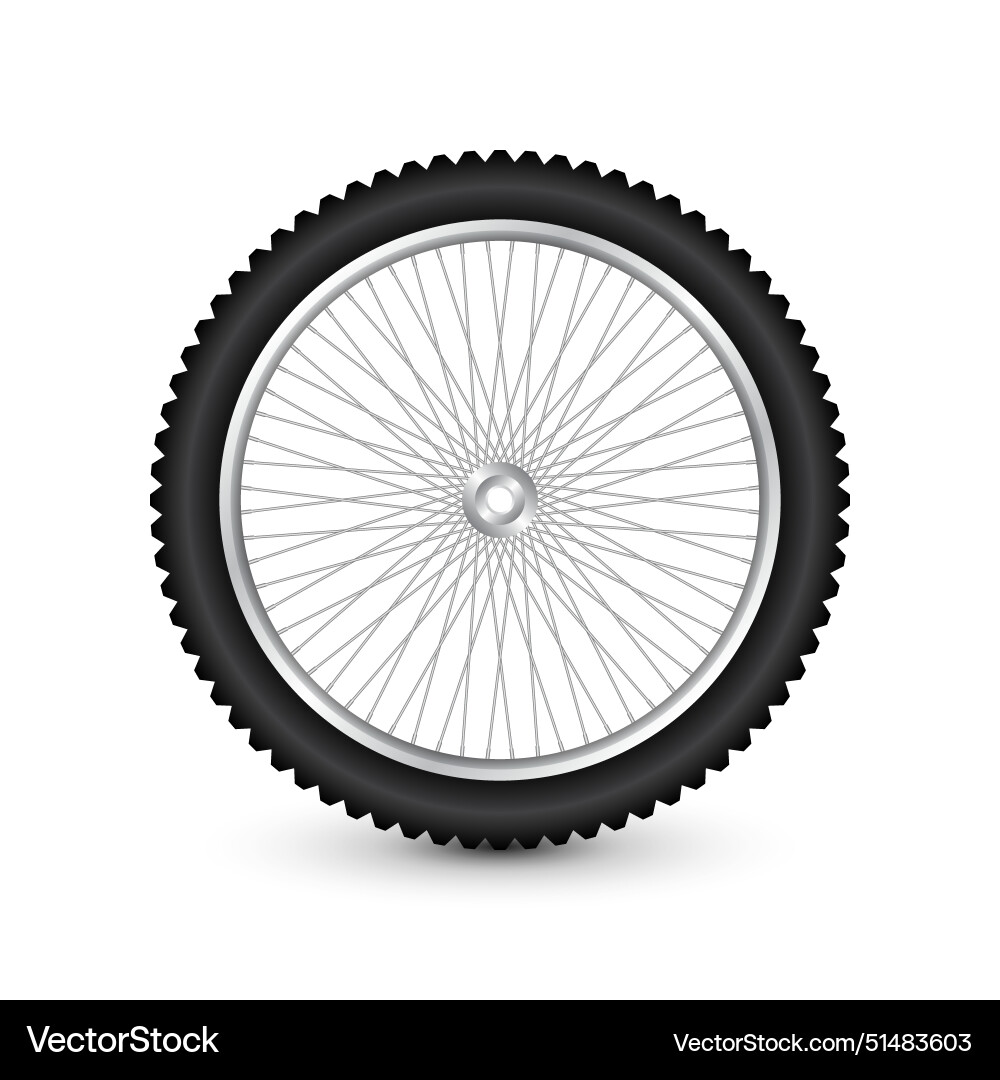 Realistic 3d bicycle wheel bike rubber tire Vector Image