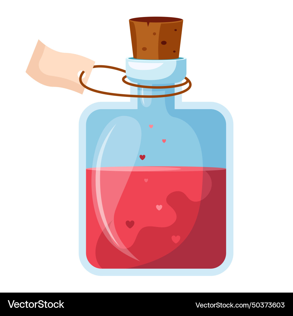 Red potion in a bottle Royalty Free Vector Image