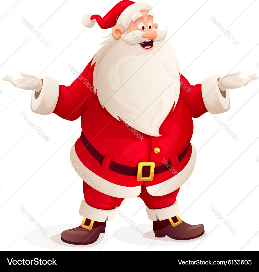 Santa claus throw up hands Royalty Free Vector Image
