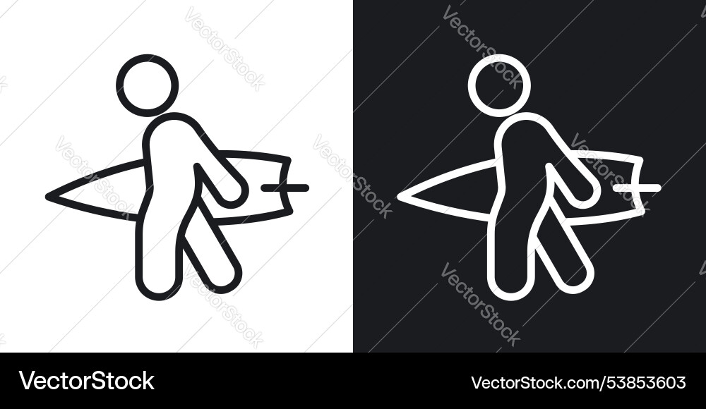 Surfer vecor icon set Royalty Free Vector Image