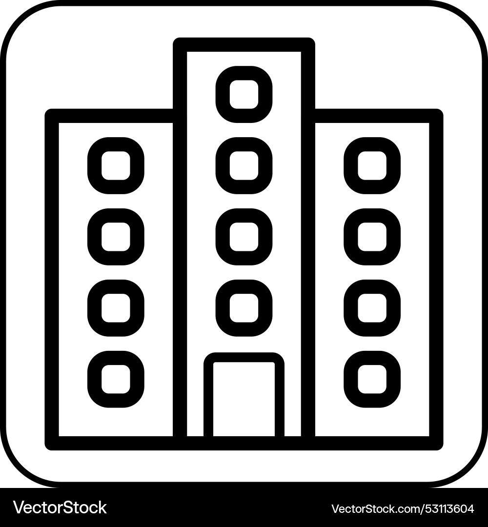 Building icon border black Royalty Free Vector Image