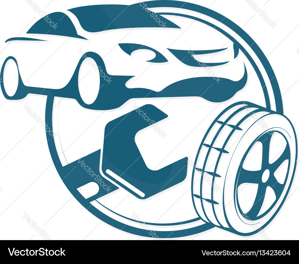 Car repair and tires Royalty Free Vector Image