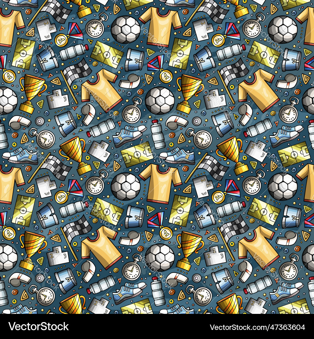 Cartoon cute sport seamless pattern Royalty Free Vector