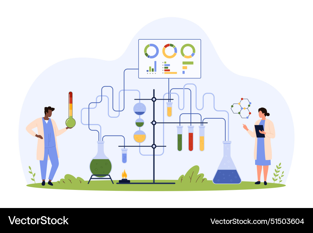 Chemistry laboratory research experiment Vector Image