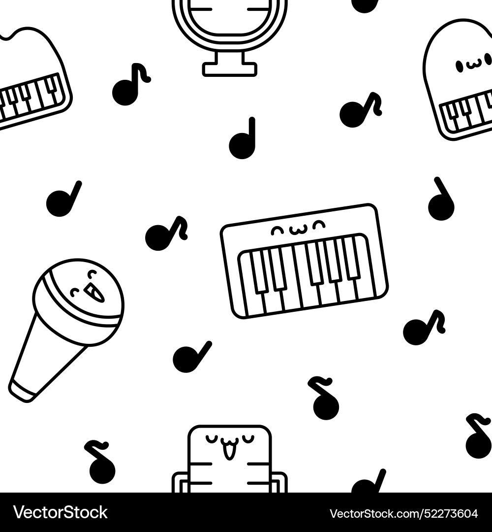 Cute musical instruments coloring page Royalty Free Vector