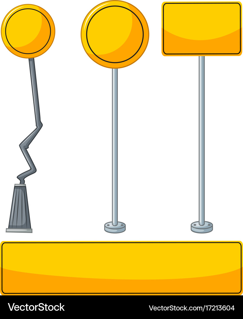 Different designs of yellow signs Royalty Free Vector Image