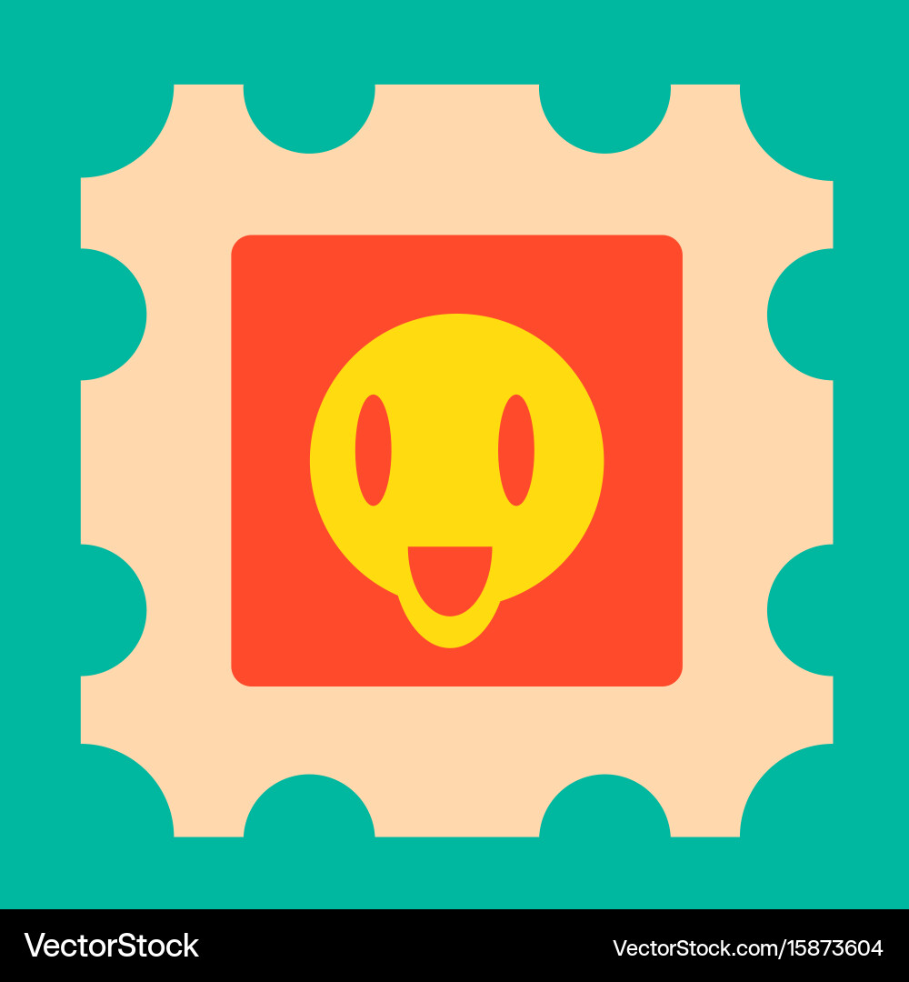 Funny yellow cartoon face with open mouth Vector Image