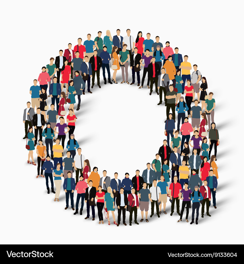 Group people shape letter Royalty Free Vector Image