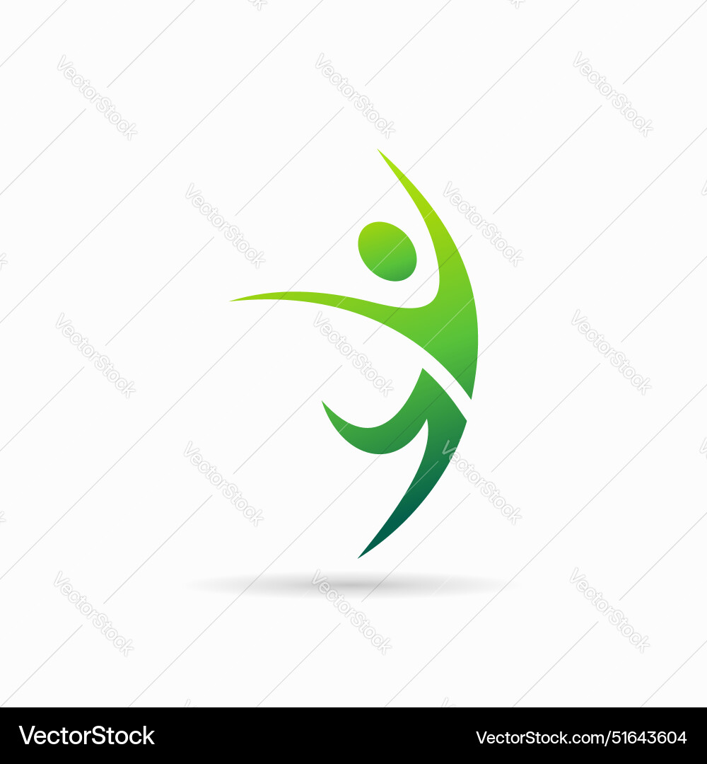 Happy health people logo Royalty Free Vector Image