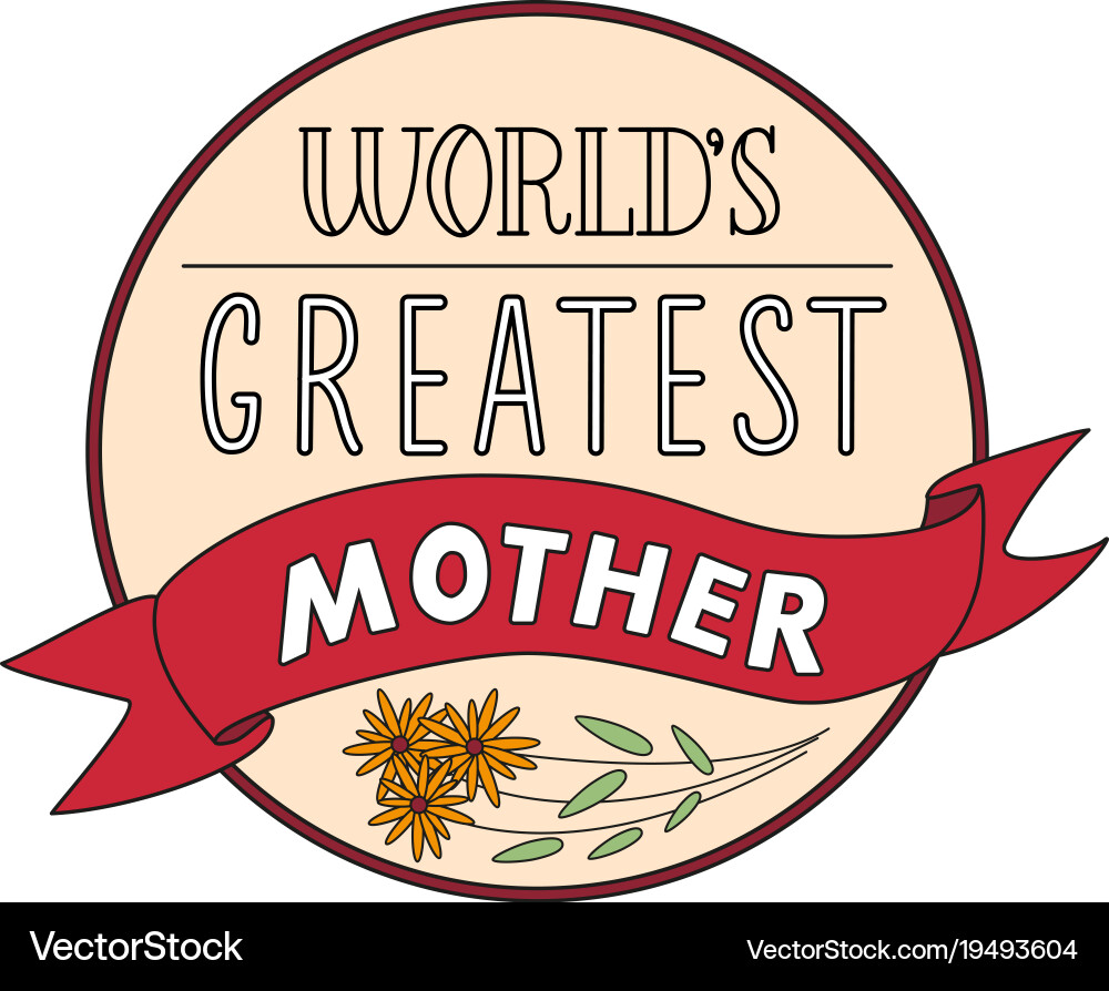 Mothers day festive round label template Vector Image