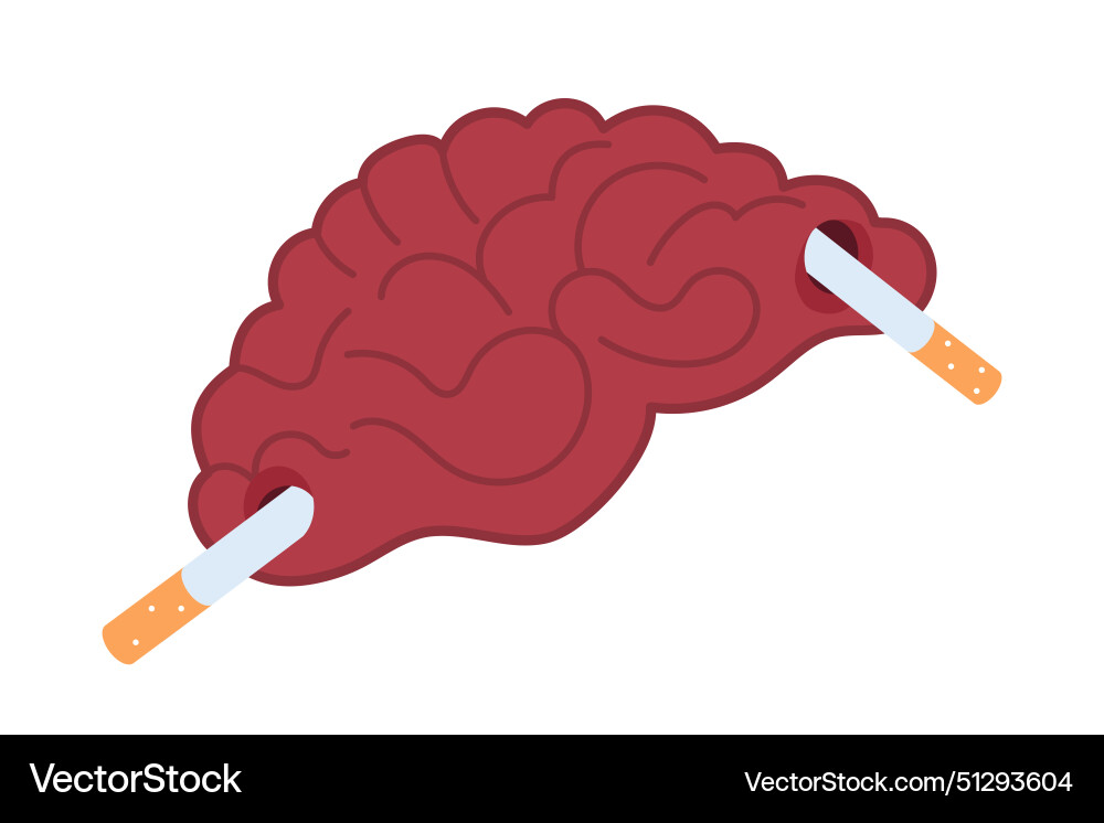 Unhealthy brain damaged by smoking Royalty Free Vector Image