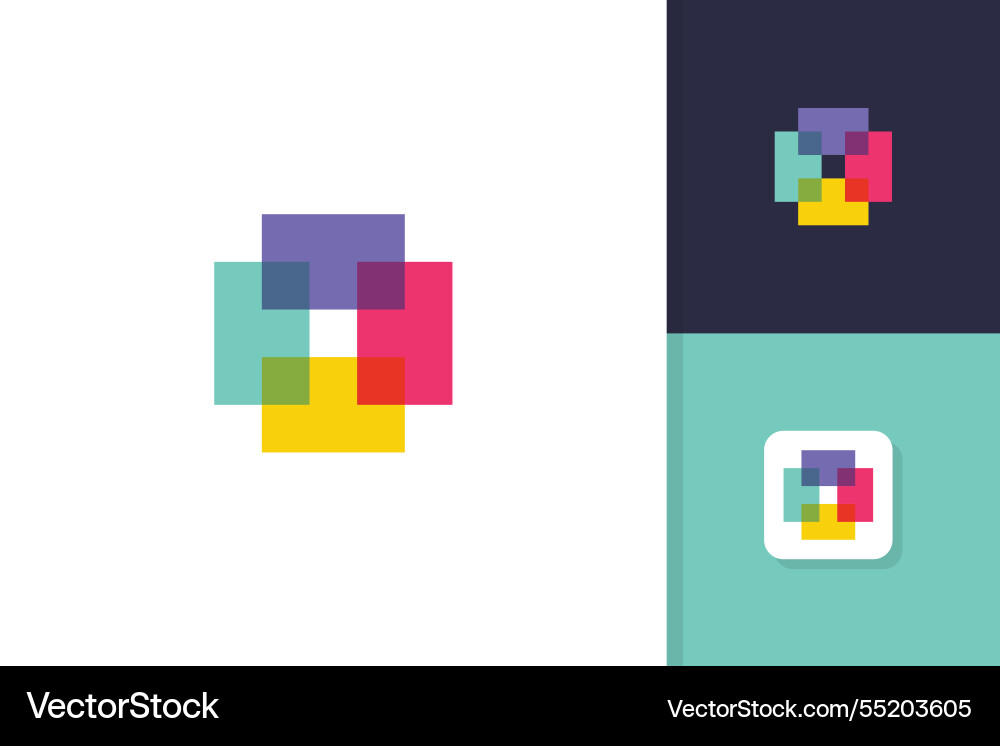 Abstract square logo Royalty Free Vector Image