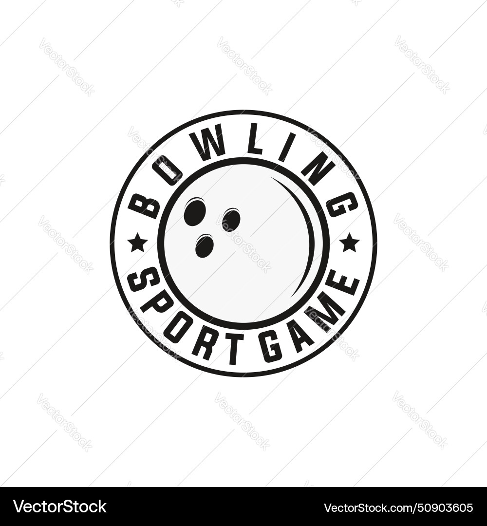 Bowling sport ball graphic template Royalty Free Vector