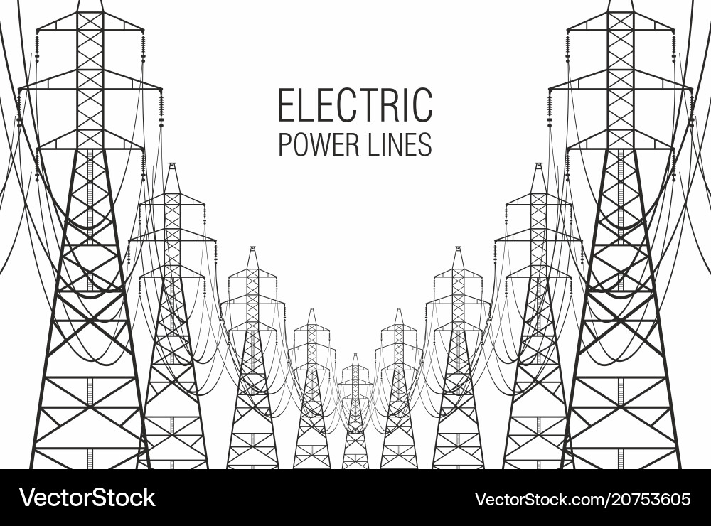 Electrical power lines Royalty Free Vector Image