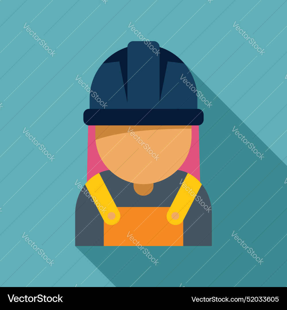 Female construction worker wearing hard hat Vector Image
