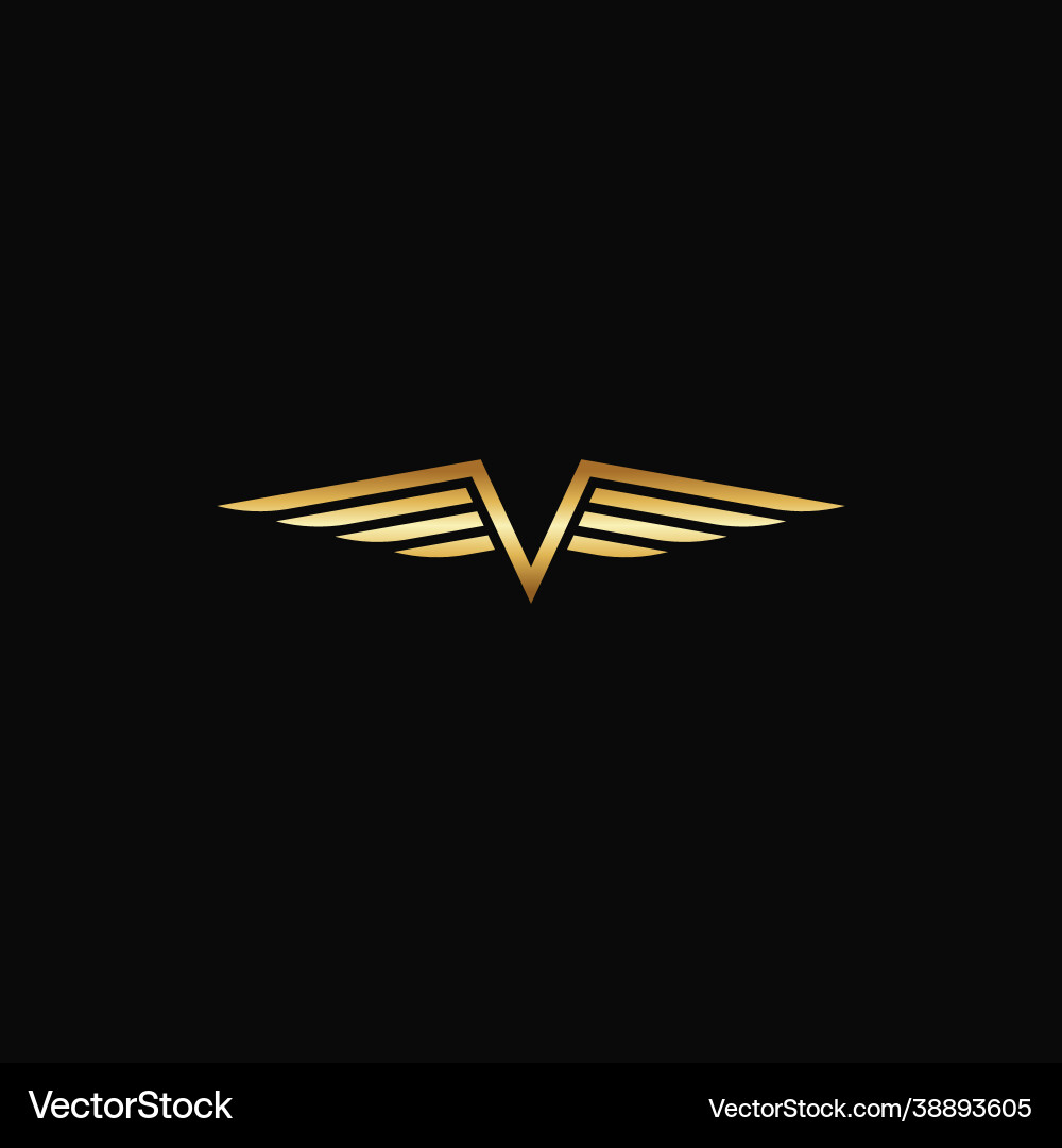 Letter v wing logo design Royalty Free Vector Image