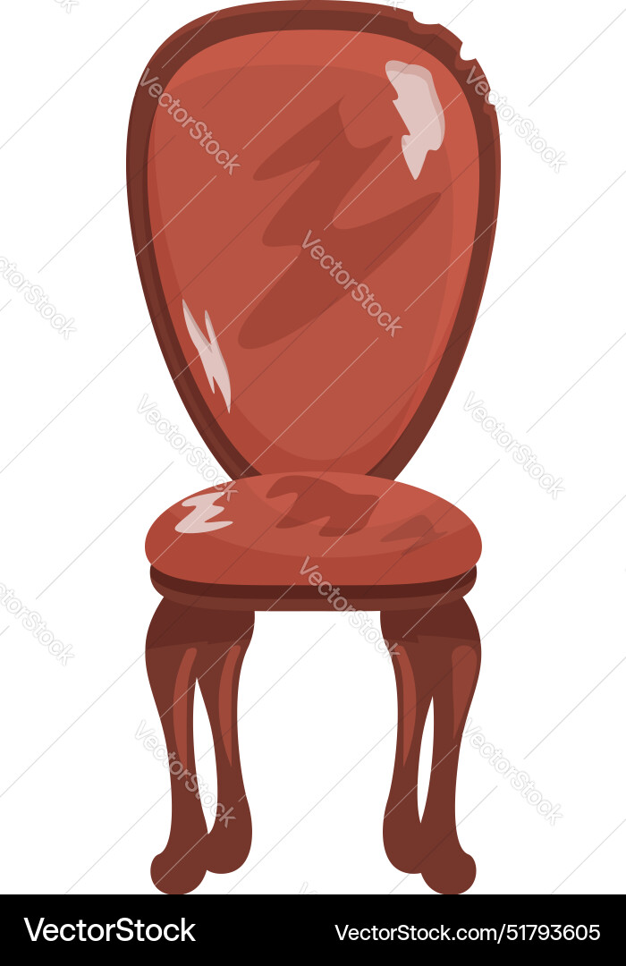 Old broken chair with scratches is standing Vector Image