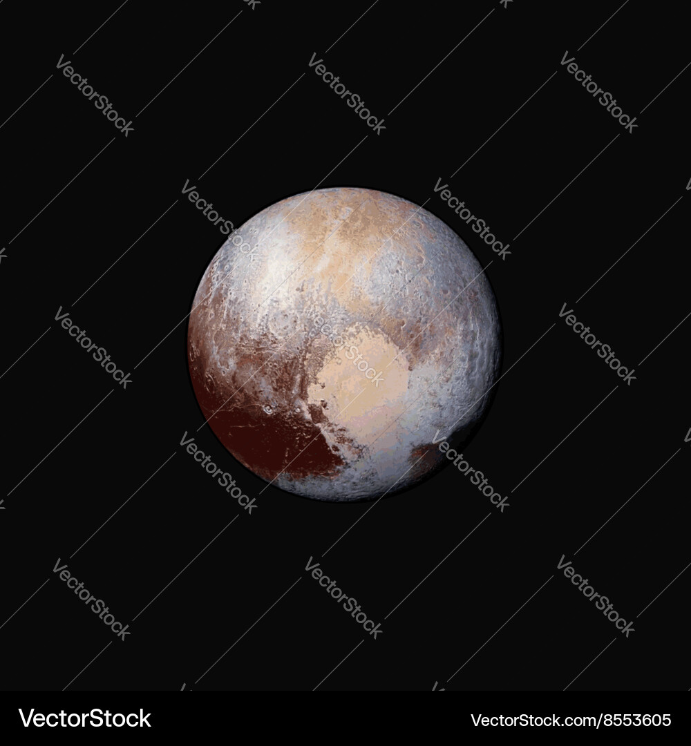 Realistic planet pluto Royalty Free Vector Image