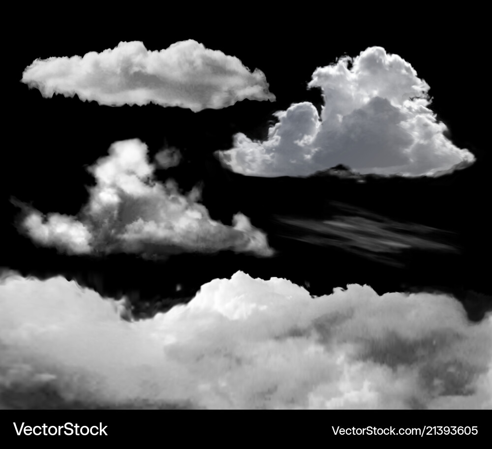 Transparent realistic clouds Royalty Free Vector Image